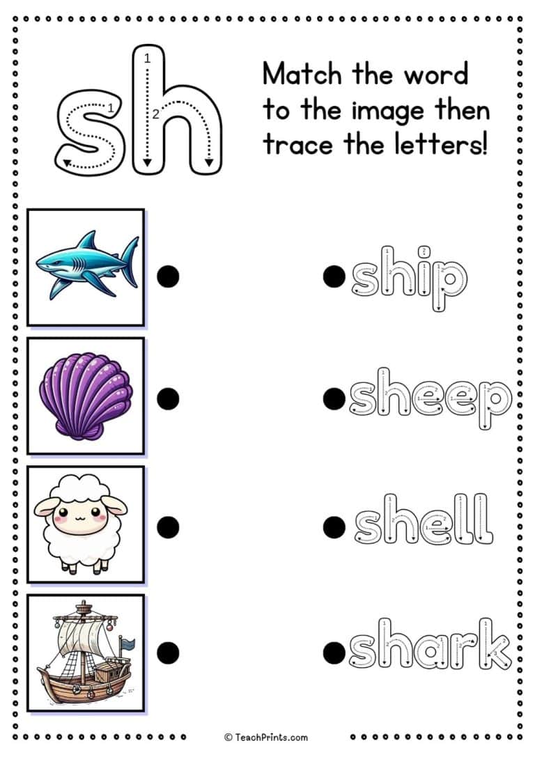 Free Sh Worksheets - Teach Prints