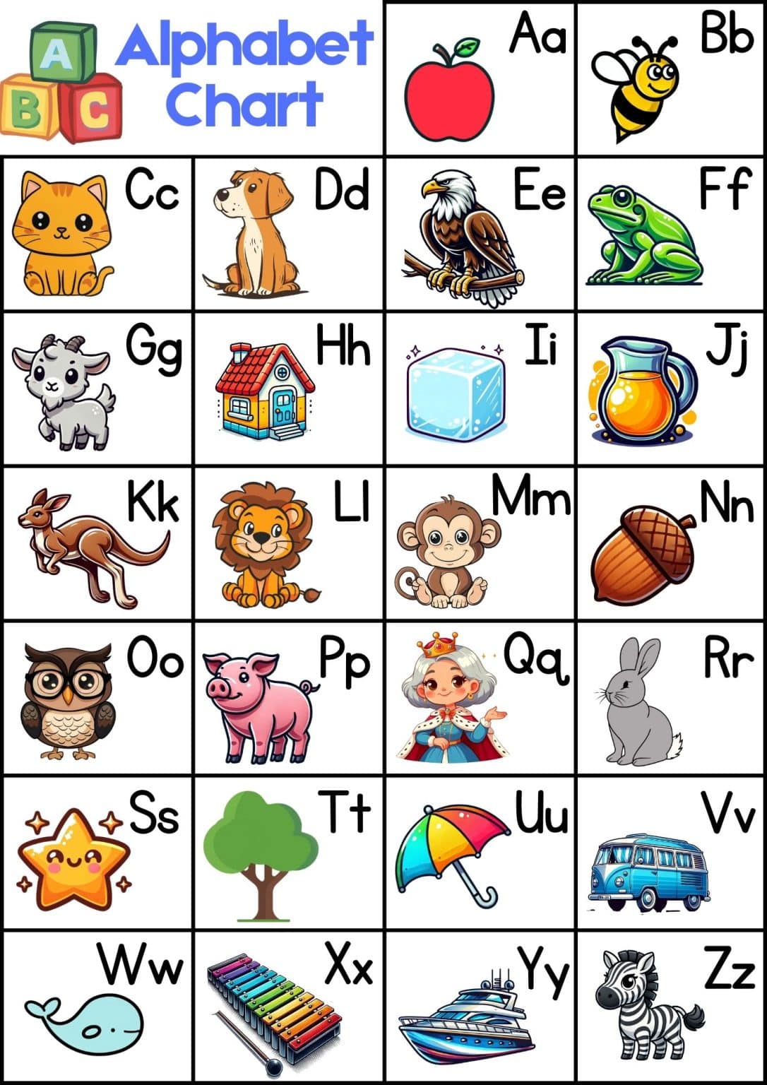 11 Free Printable Alphabet Charts - Teach Prints