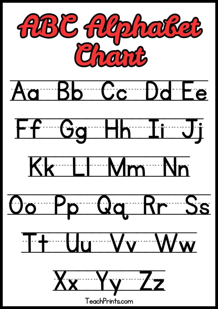11 Free Printable Alphabet Charts - Teach Prints