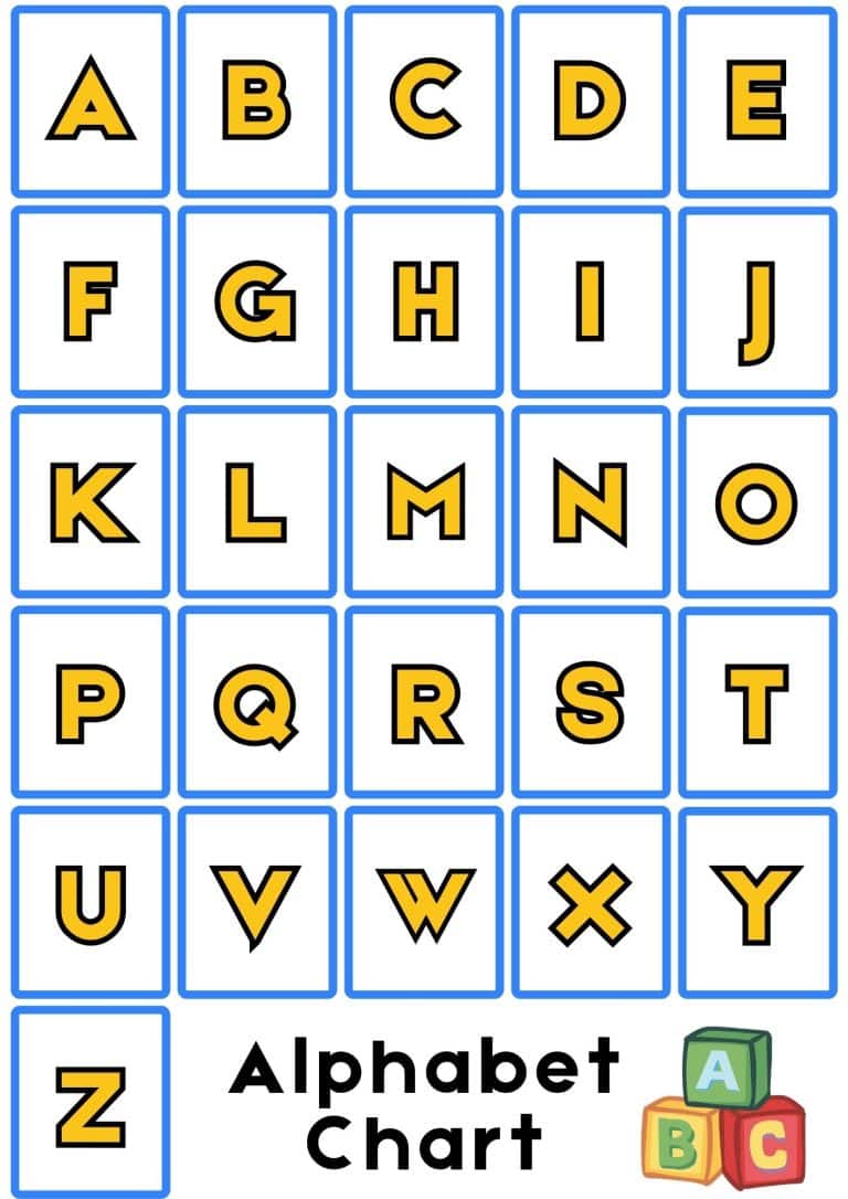 11 Free Printable Alphabet Charts - Teach Prints