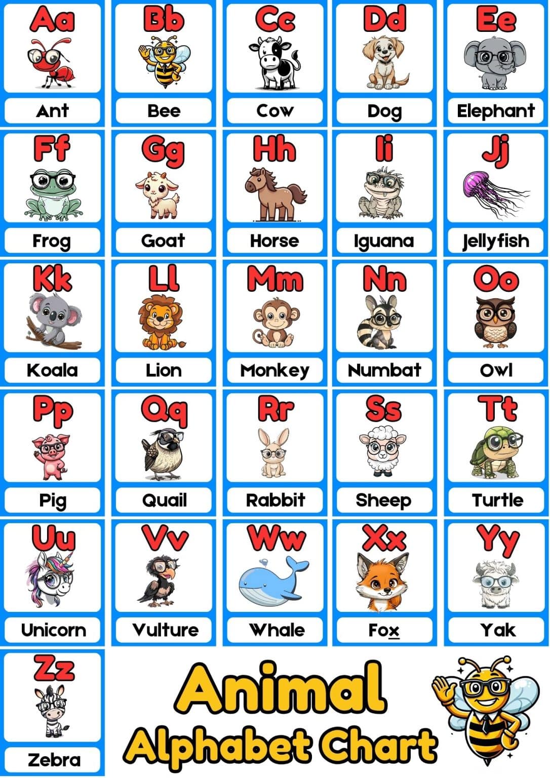 11 Free Printable Alphabet Charts - Teach Prints