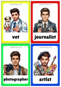 120 Free Jobs Flashcards (A4 Printable) - Teach Prints