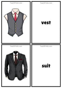 Clothes Flashcards - 42 Free Printables! - Teach Prints