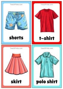 Clothes Flashcards - 42 Free Printables! - Teach Prints