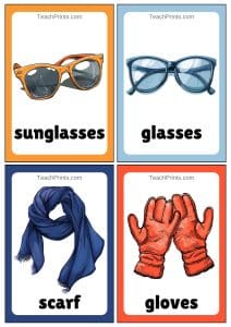 Clothes Flashcards - 42 Free Printables! - Teach Prints