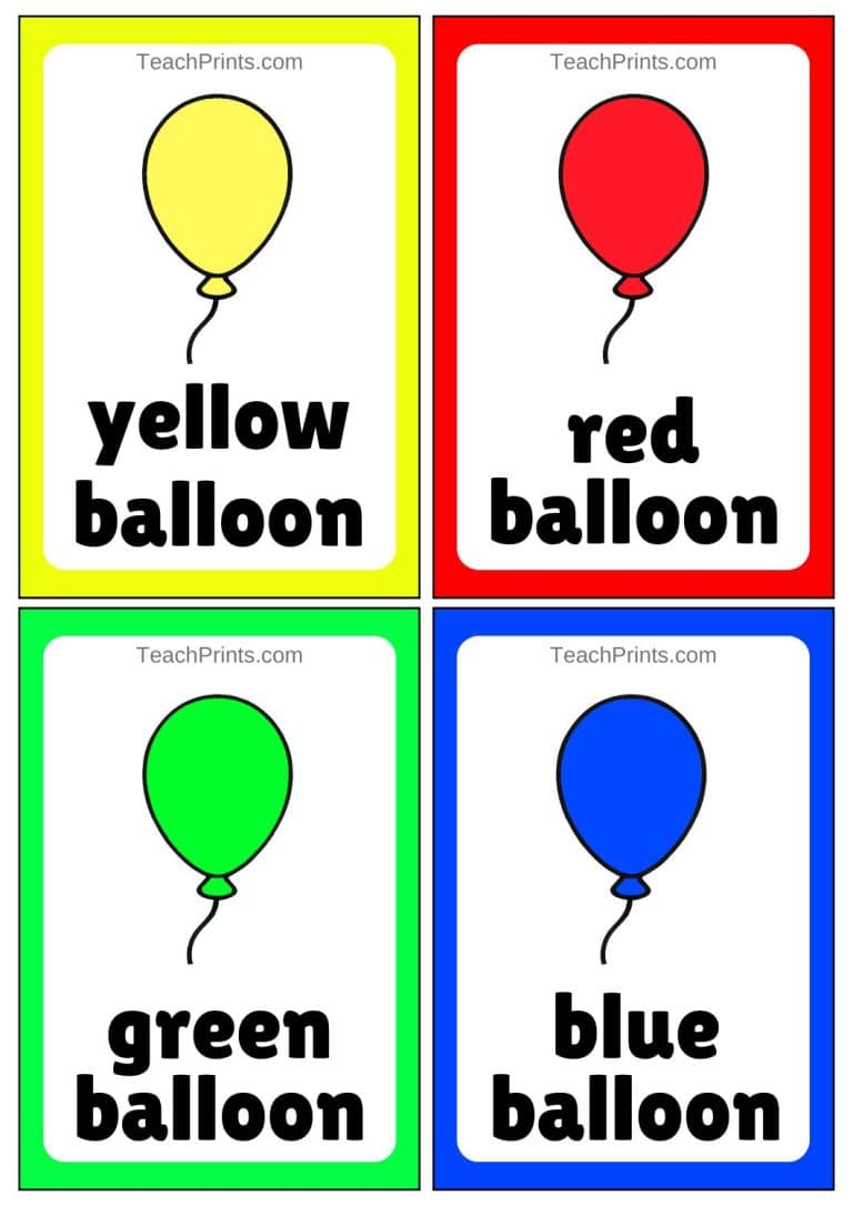 Colors Flashcards (Free and Printable) - Teach Prints