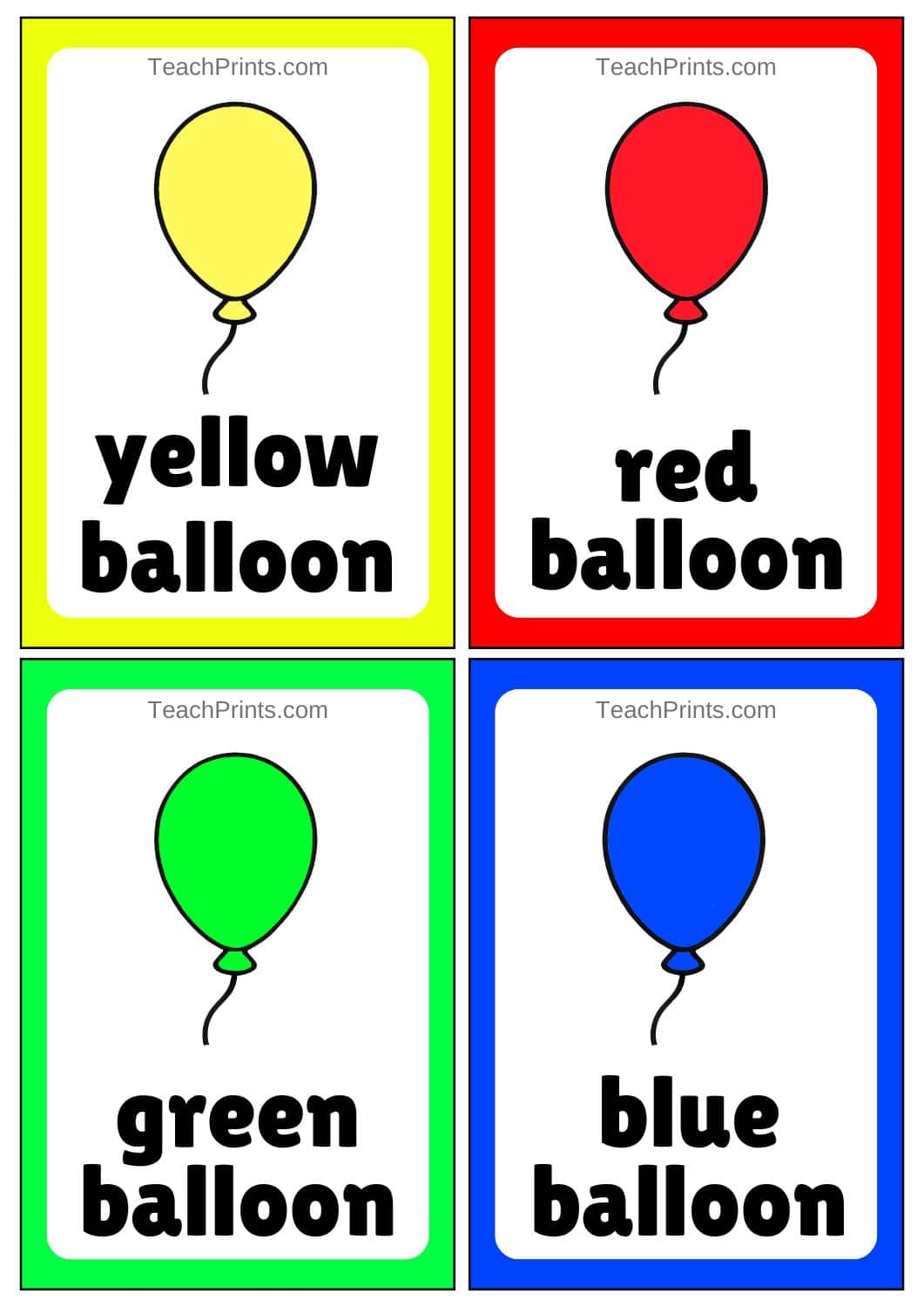 Colors Flashcards (Free and Printable) - Teach Prints