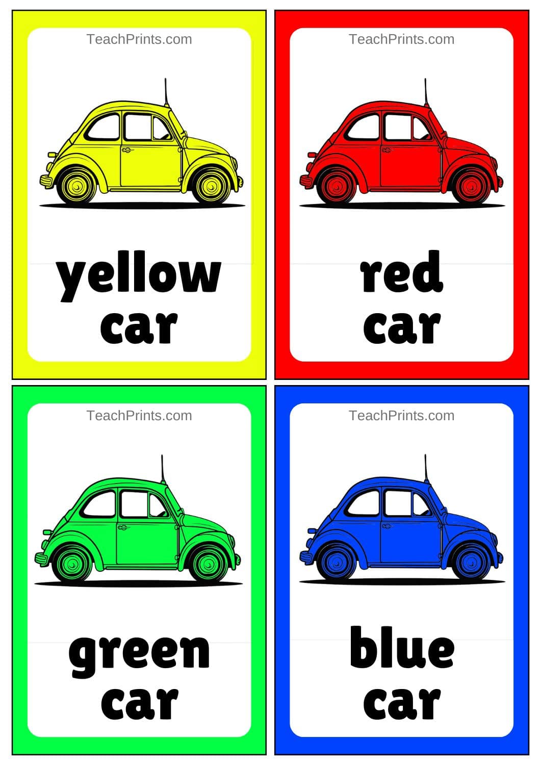 Colors Flashcards (Free and Printable) - Teach Prints