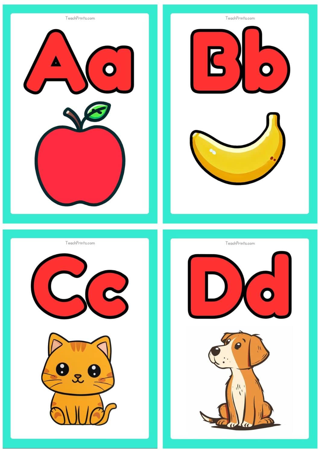 17 Free Alphabet Flashcards Sets (Printable) - Teach Prints