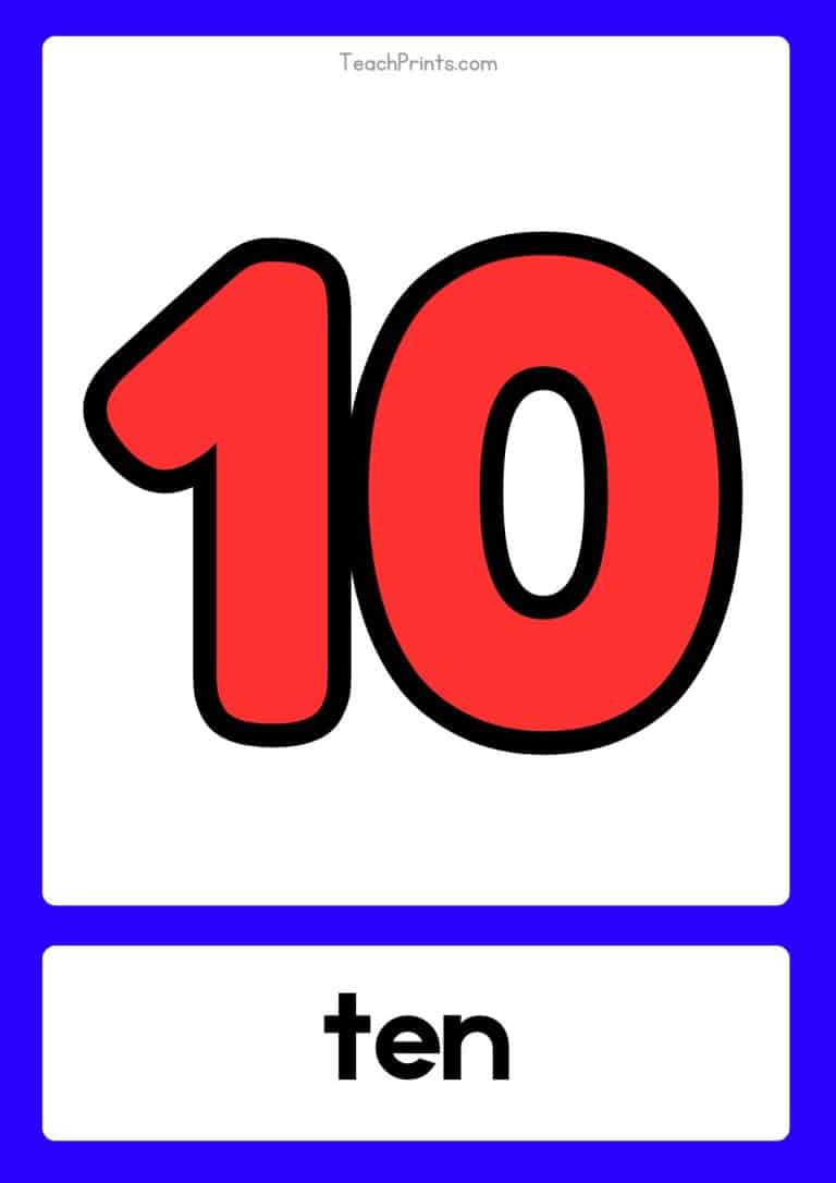 Numbers Flashcards (Numbers 1-100) - Free Printables - Teach Prints
