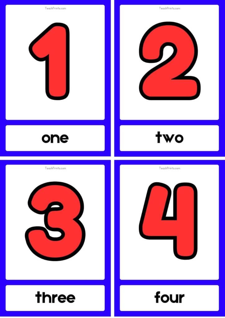 Numbers Flashcards (Numbers 1-100) - Free Printables - Teach Prints