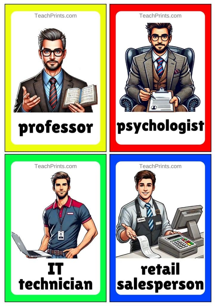 120 Free Jobs Flashcards (A4 Printable) - Teach Prints