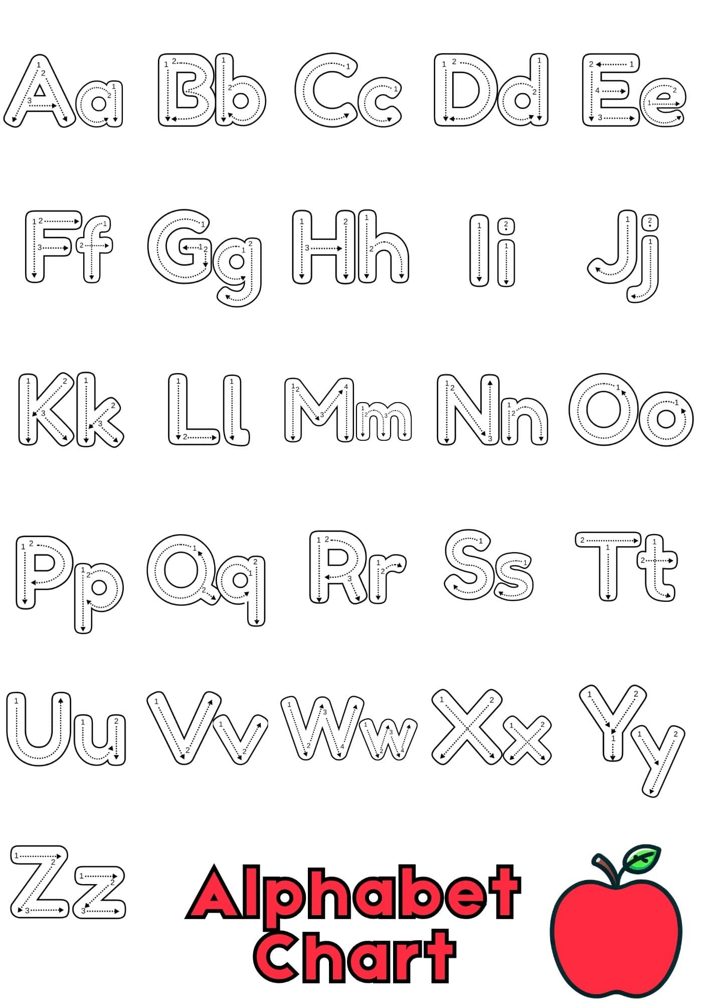 11 Free Printable Alphabet Charts - Teach Prints