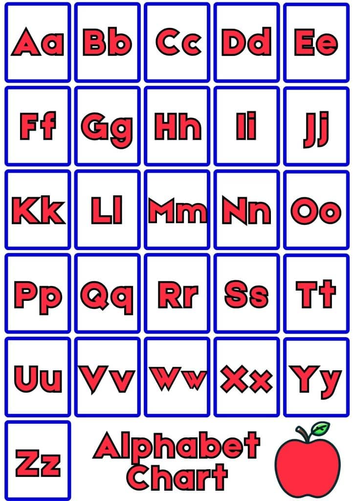 11 Free Printable Alphabet Charts - Teach Prints