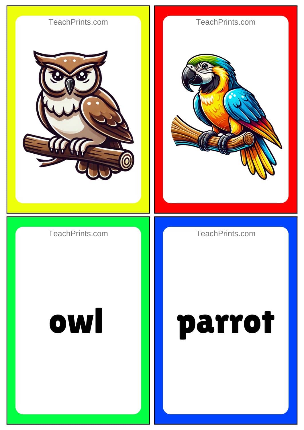 34 Birds Flashcards - Free Printables! - Teach Prints