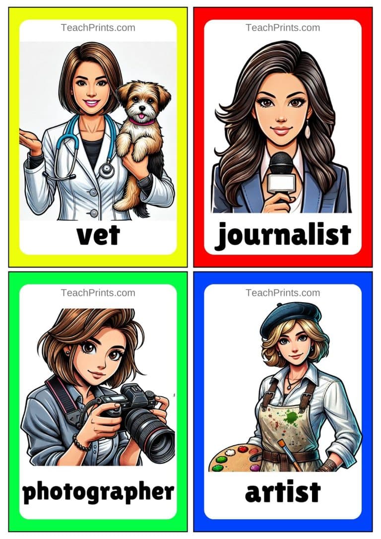 120 Free Jobs Flashcards (A4 Printable) - Teach Prints