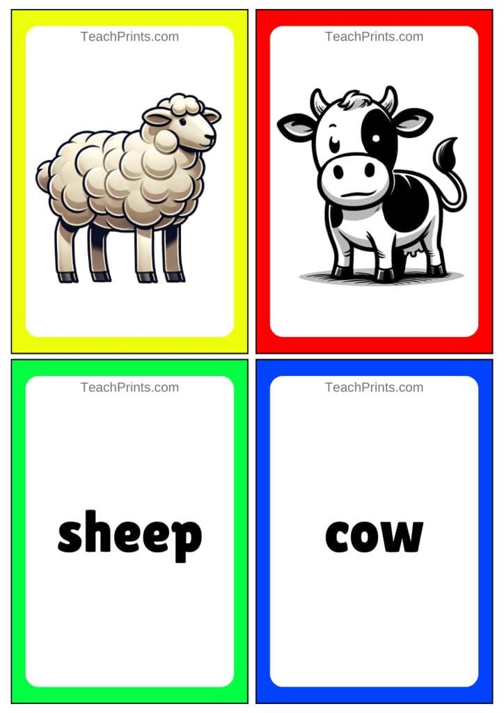 Farm Animals Flashcards - Free Printables! - Teach Prints