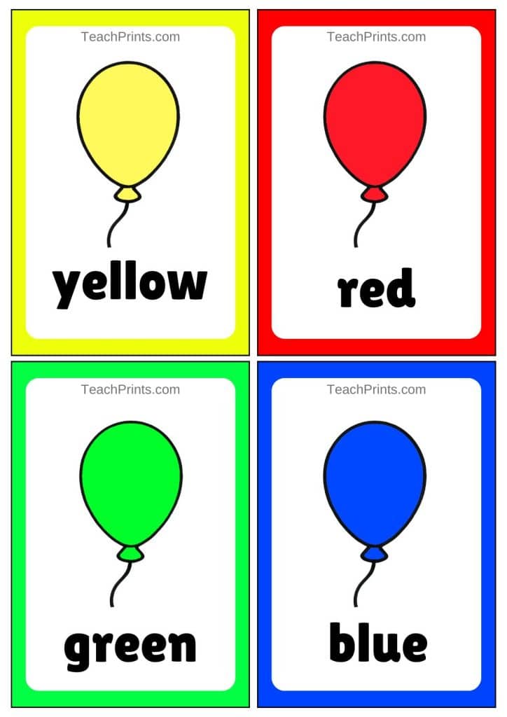 Colors Flashcards (Free and Printable) - Teach Prints