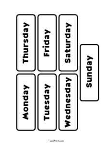 Days of the Week Flashcards (Free to Print) - Teach Prints