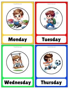 Days of the Week Flashcards (Free to Print) - Teach Prints