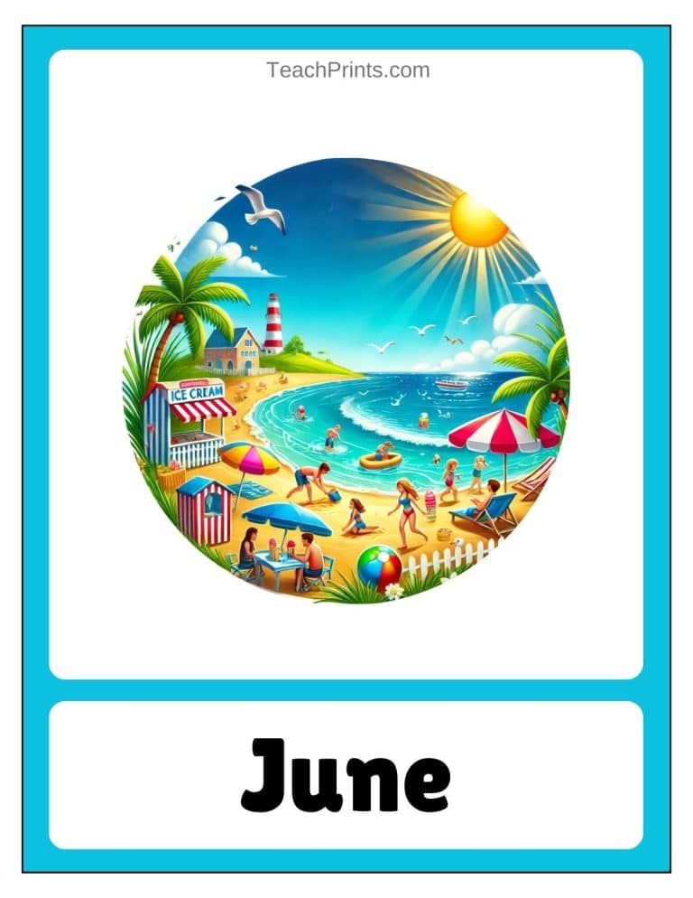 Months of the Year Flashcards - Free Printables - Teach Prints