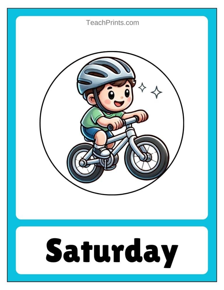 Days of the Week Flashcards (Free to Print) - Teach Prints