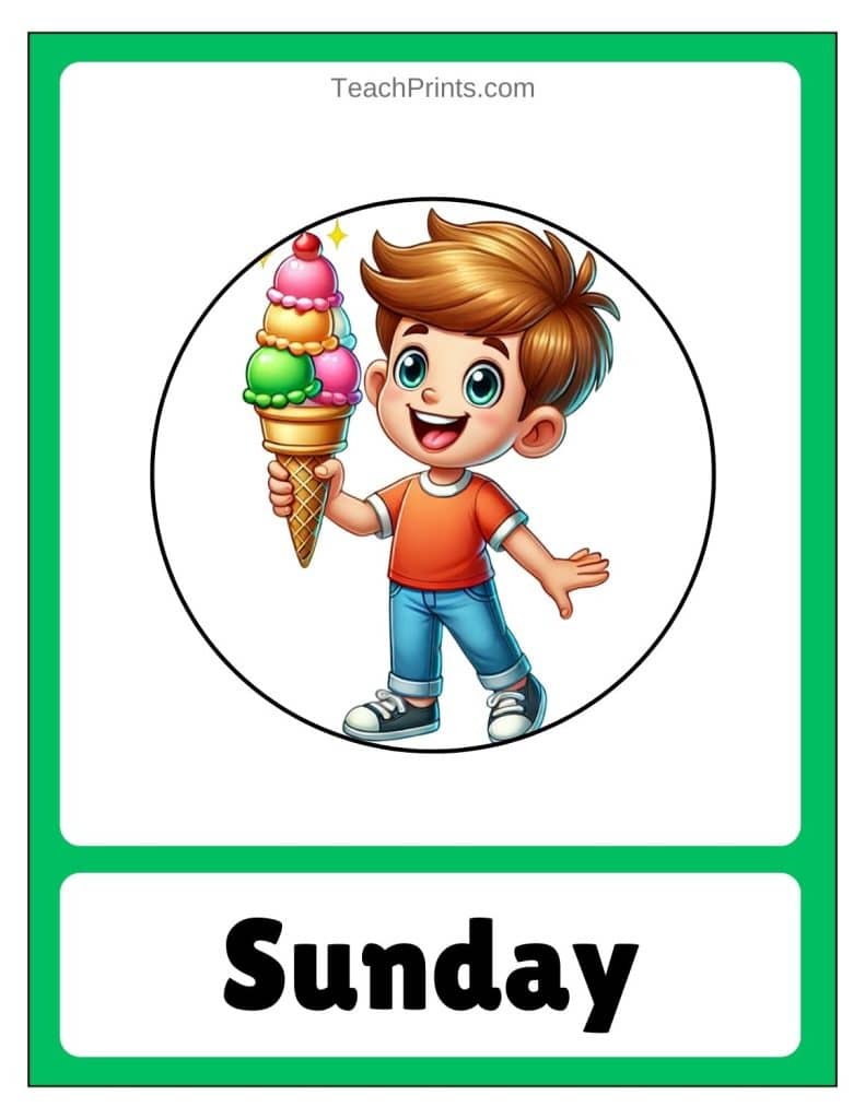 Days of the Week Flashcards (Free to Print) - Teach Prints
