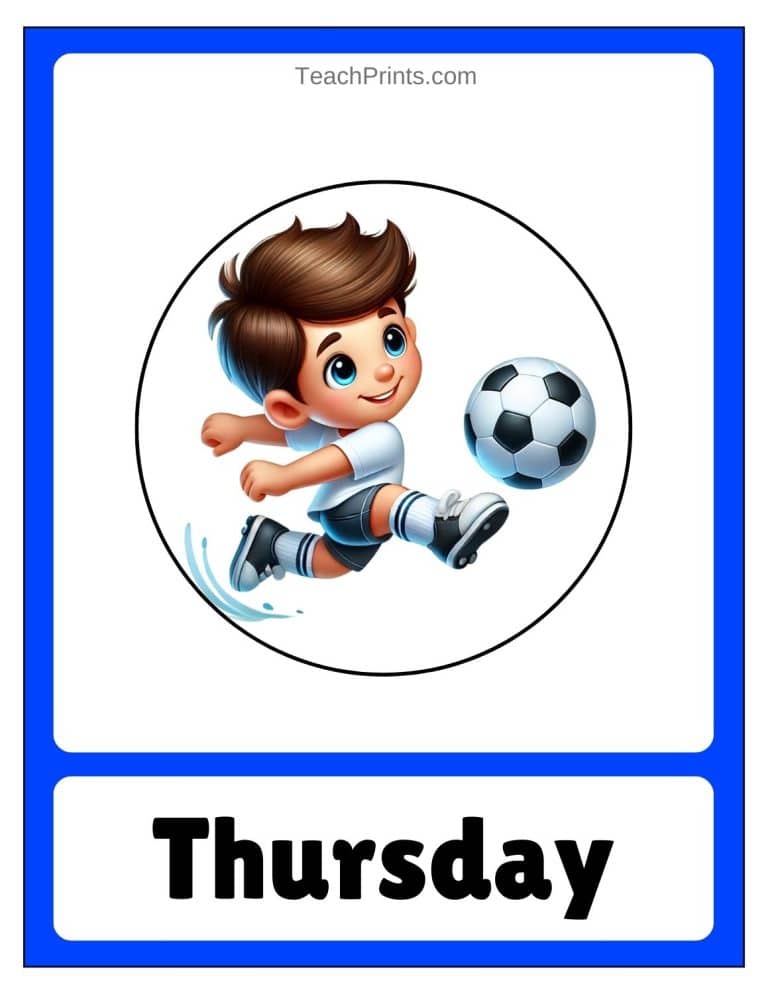 Days of the Week Flashcards (Free to Print) - Teach Prints