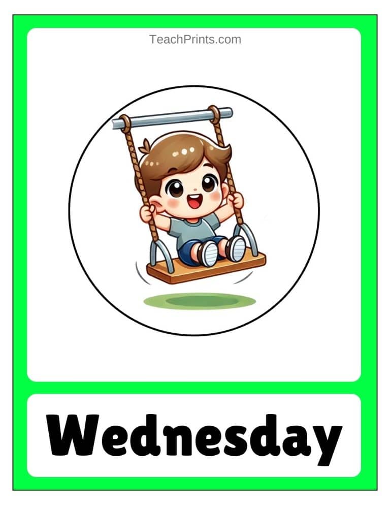 Days of the Week Flashcards (Free to Print) - Teach Prints
