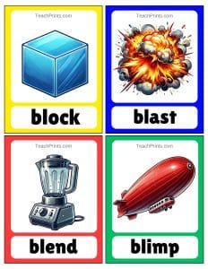 100 Free Consonant Blends Flashcards (Printable) - Teach Prints