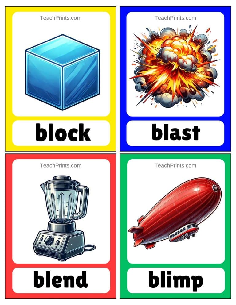 100 Free Consonant Blends Flashcards (Printable) - Teach Prints