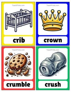 100 Free Consonant Blends Flashcards (Printable) - Teach Prints