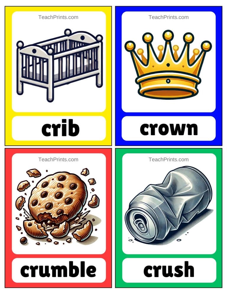 100 Free Consonant Blends Flashcards (Printable) - Teach Prints