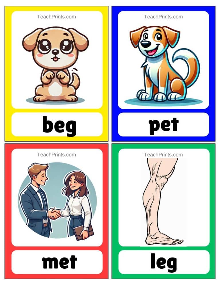 101 Free Short Vowels Flashcards (Print Now!) - Teach Prints