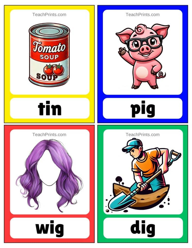 101 Free CVC Words Flashcards - Teach Prints