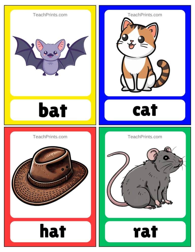 101 Free CVC Words Flashcards - Teach Prints