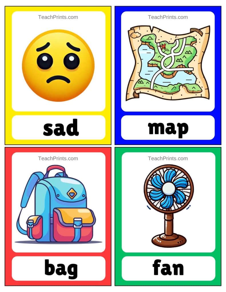 101 Free Short Vowels Flashcards (Print Now!) - Teach Prints