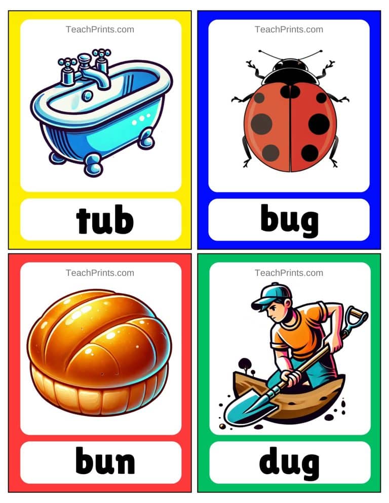 101 Free Short Vowels Flashcards (Print Now!) - Teach Prints