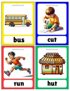 101 Free CVC Words Flashcards - Teach Prints
