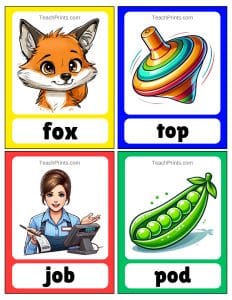 101 Free Short Vowels Flashcards (Print Now!) - Teach Prints