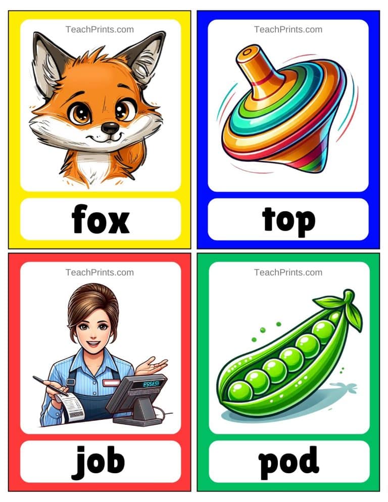 101 Free Short Vowels Flashcards (Print Now!) - Teach Prints