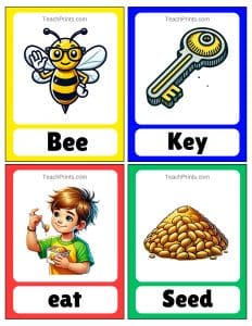 74 Free Long Vowels Flashcards (Print Now!) - Teach Prints