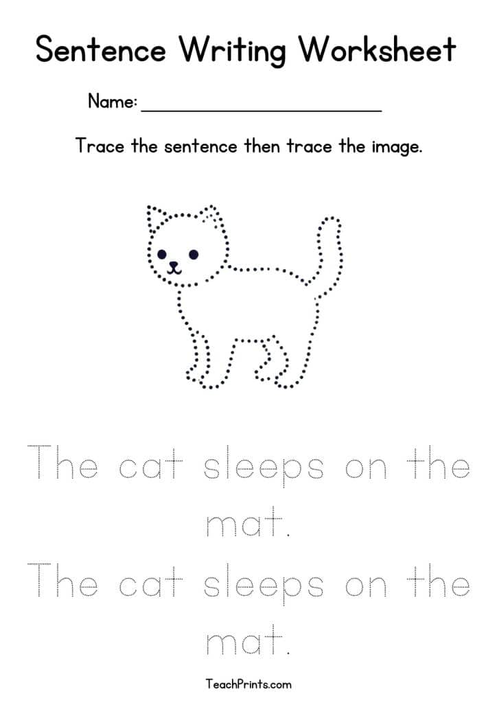 17 Sentence Practice Worksheets - Free to Print - Teach Prints