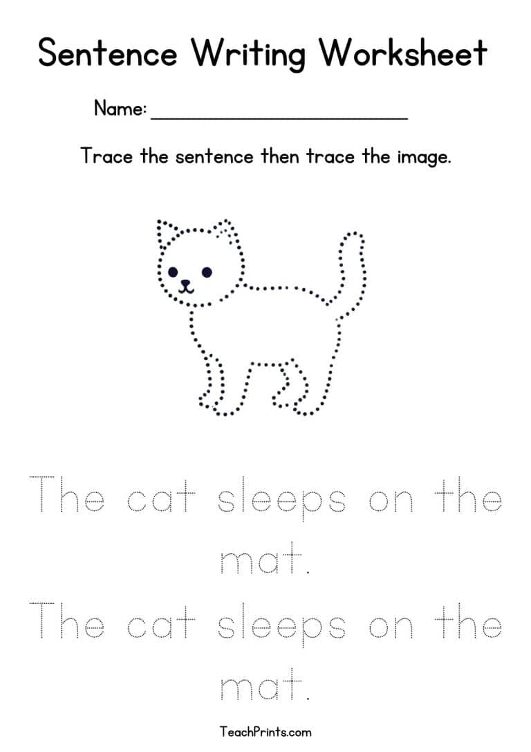 17 Sentence Practice Worksheets - Free to Print - Teach Prints