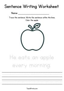 17 Sentence Practice Worksheets - Free to Print - Teach Prints