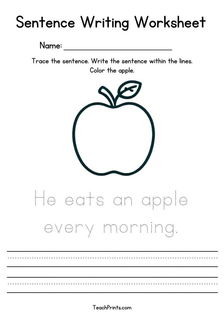 17 Sentence Practice Worksheets - Free to Print - Teach Prints