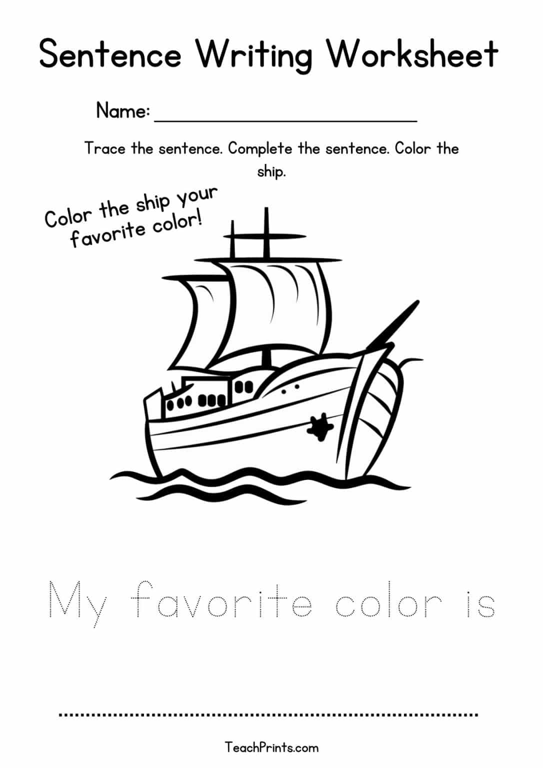 17 Sentence Practice Worksheets - Free to Print - Teach Prints