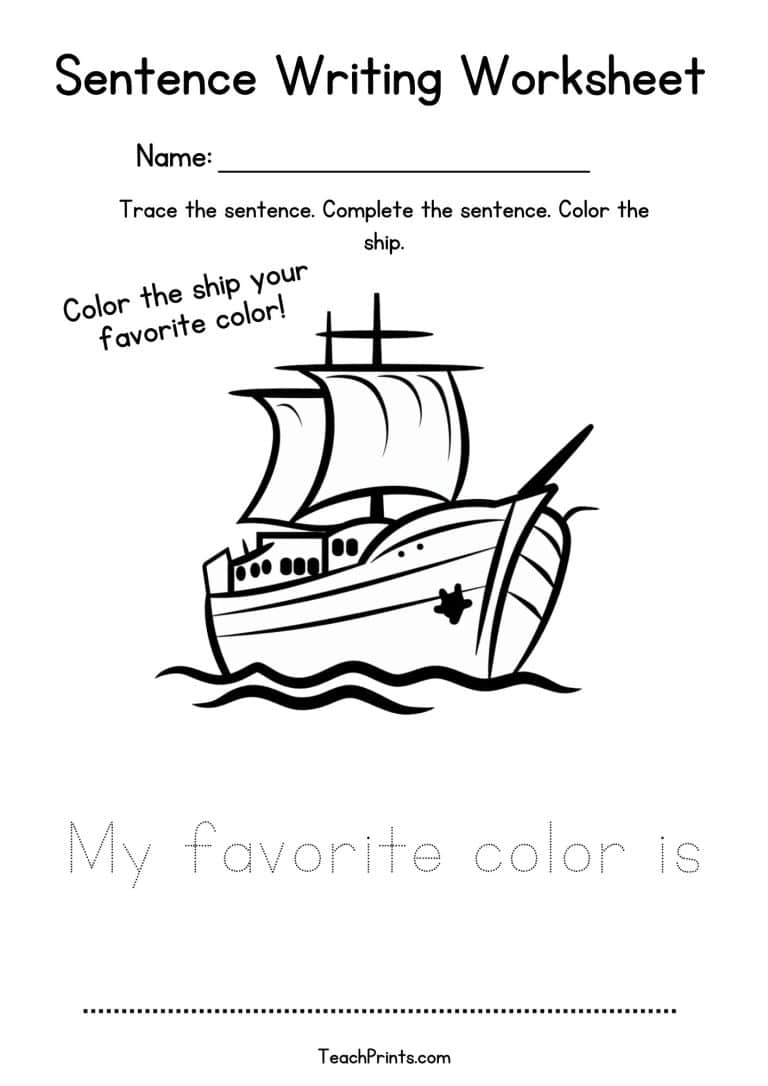 17 Sentence Practice Worksheets - Free to Print - Teach Prints