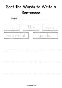 17 Sentence Practice Worksheets - Free to Print - Teach Prints