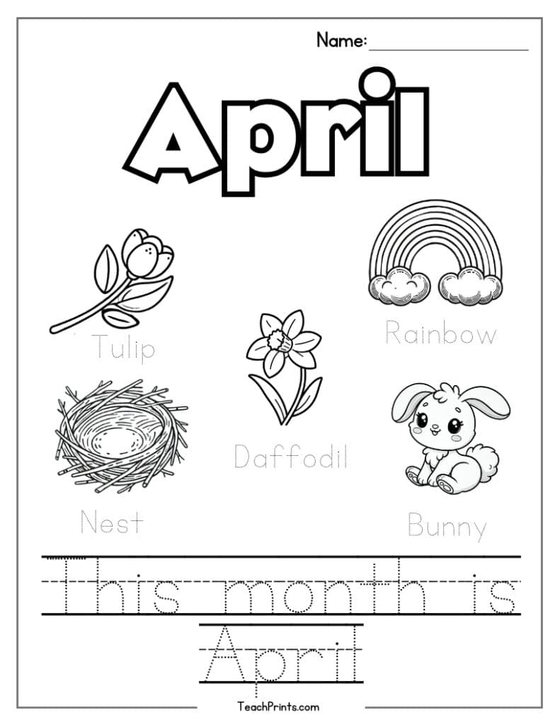 April Worksheets - 8 Free PDF Printables - Teach Prints